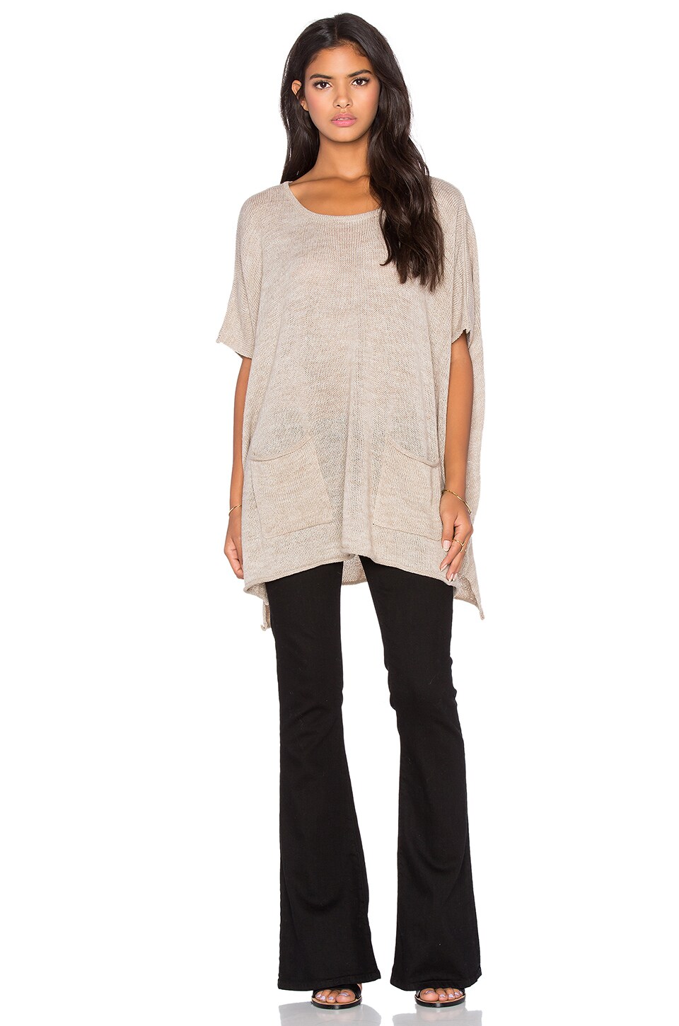 Bishop + Young Two Pocket Poncho in Oatmeal | REVOLVE