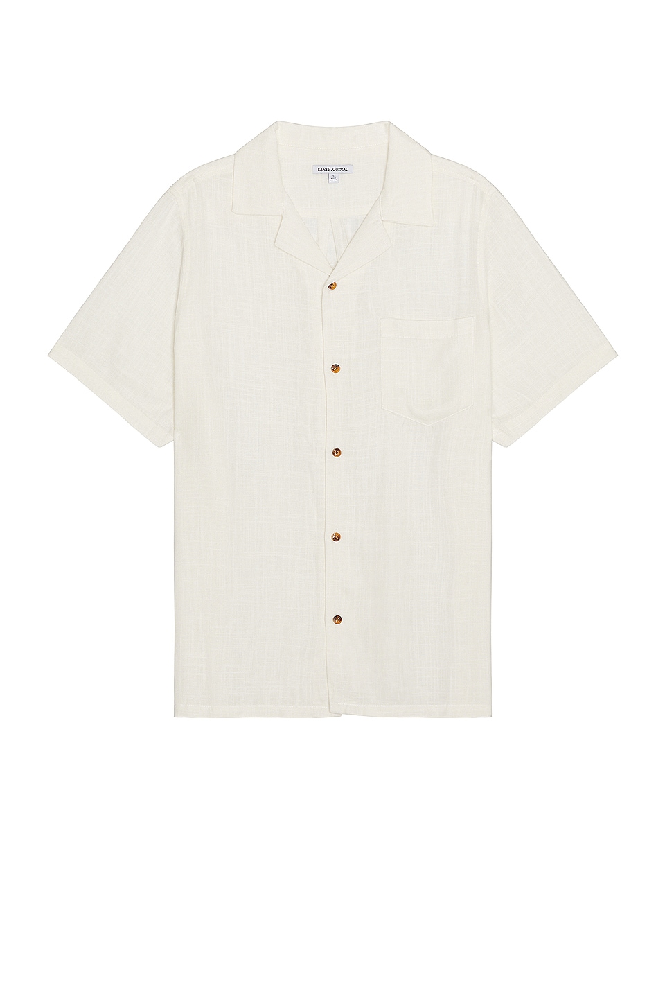 Banks Journal Brighton Short Sleeve Shirt in Off White | REVOLVE