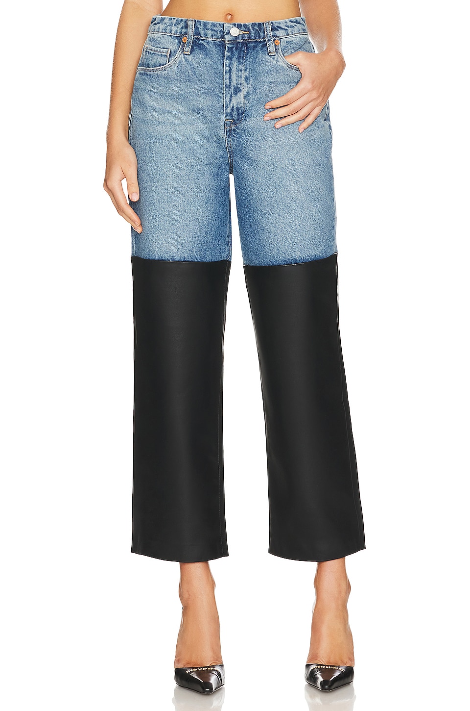 BLANKNYC Colorblock Wide Leg Pant in Blue Lights | REVOLVE