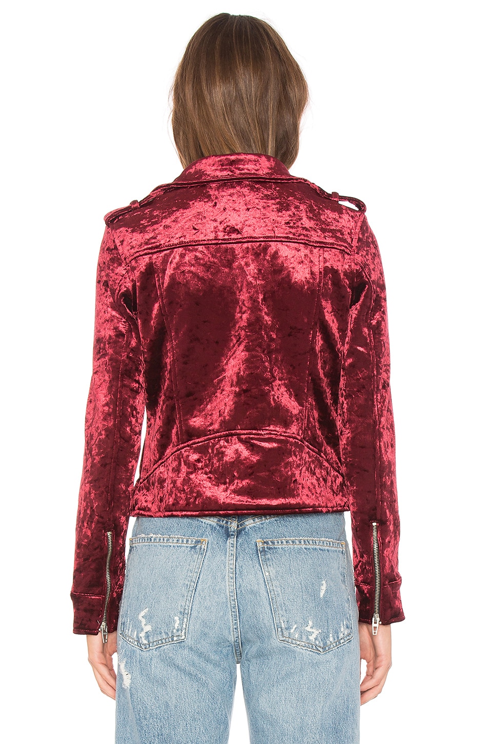 BLANKNYC Velvet Moto Jacket in Red | REVOLVE