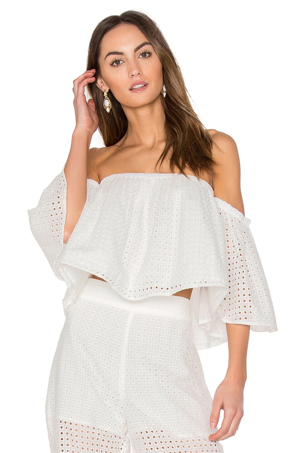 BLAQUE LABEL Eyelet Ruffle Top in White | REVOLVE