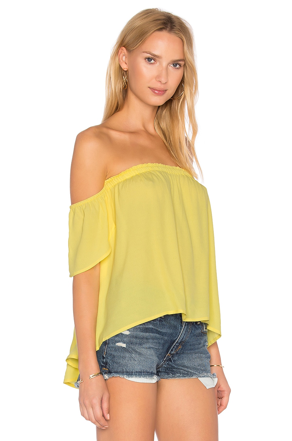 BLQ BASIQ Bare Shoulder Top in Yellow | REVOLVE