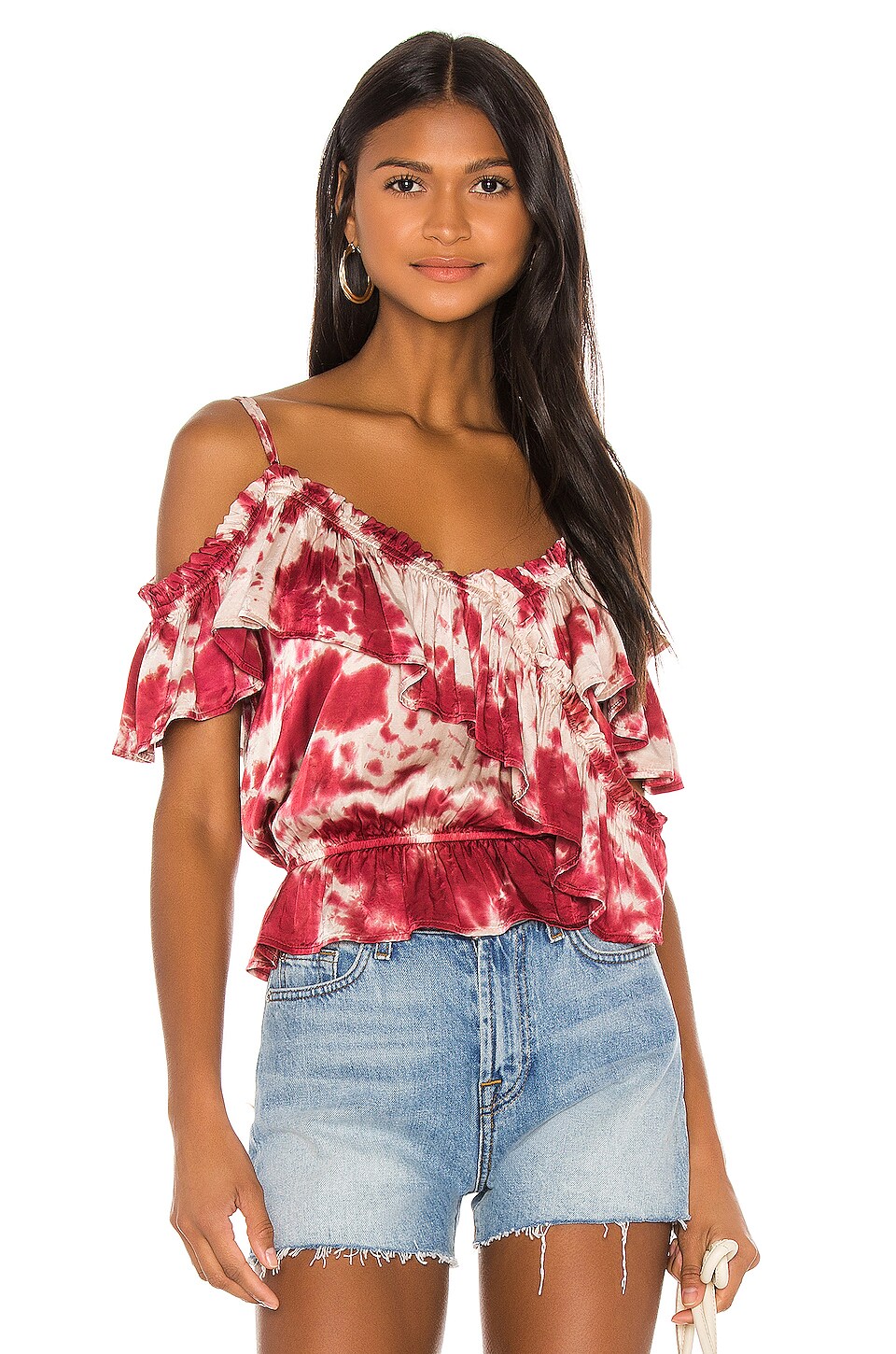Blue Life Convertible Etta Ruffle Cami in Rust Tie Dye | REVOLVE