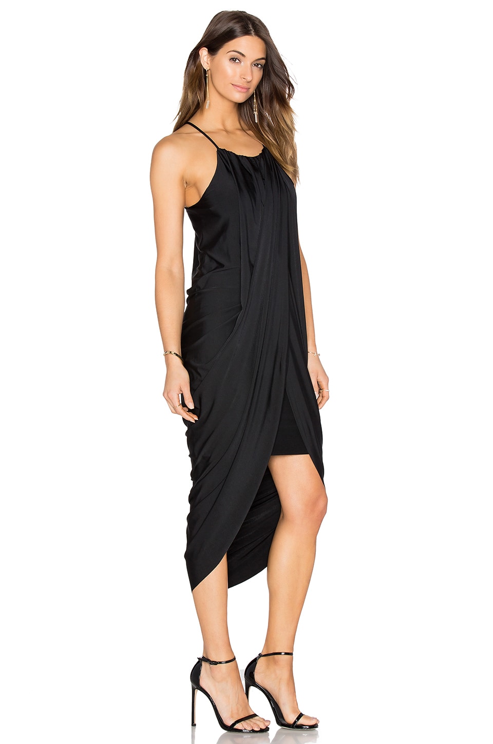Bobi BLACK Luxe Liquid Jersey Tank Dress in Black | REVOLVE