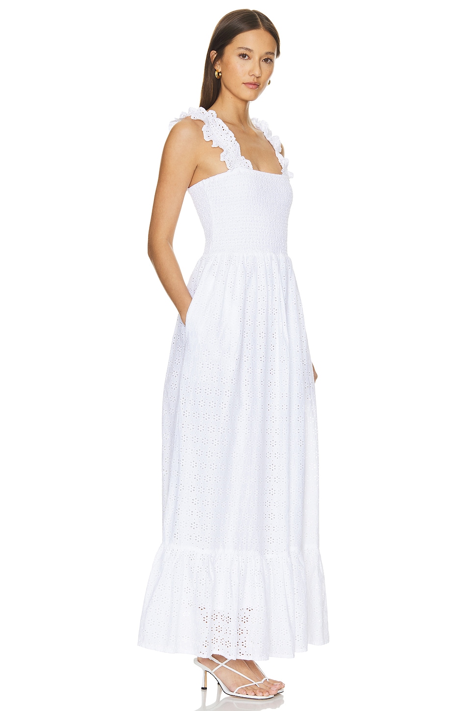 Bobi Eyelet Dress in White | REVOLVE