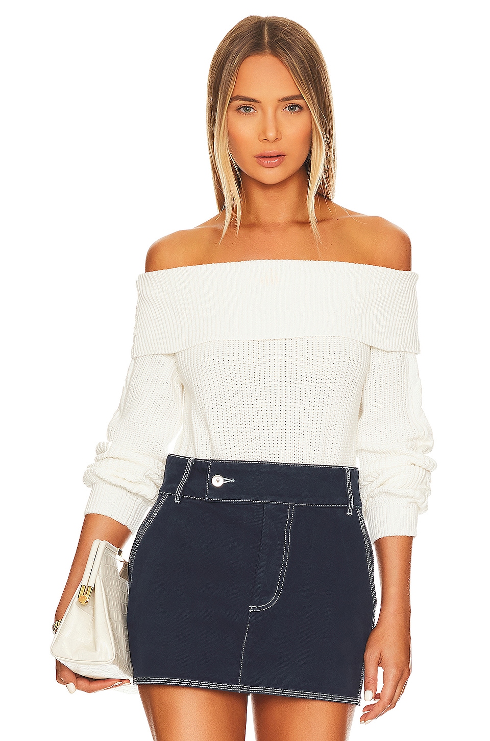 Bobi Off The Shoulder Pullover in White in Ivory | REVOLVE
