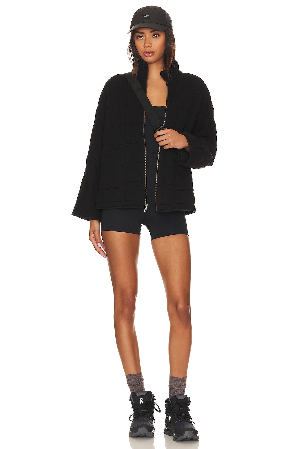 Bobi Quilted Jacket With Zip in Black | REVOLVE Bobi Quilted Jacket With Zip in Black | REVOLVE