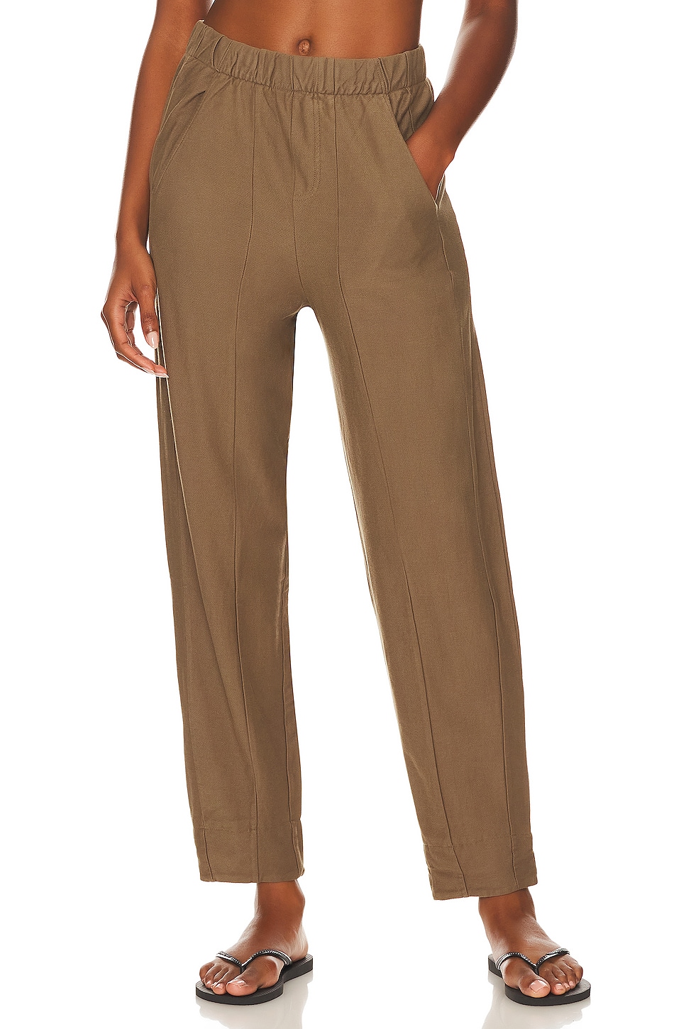 Bobi Wide Leg Cropped Pant in Olive Tree | REVOLVE