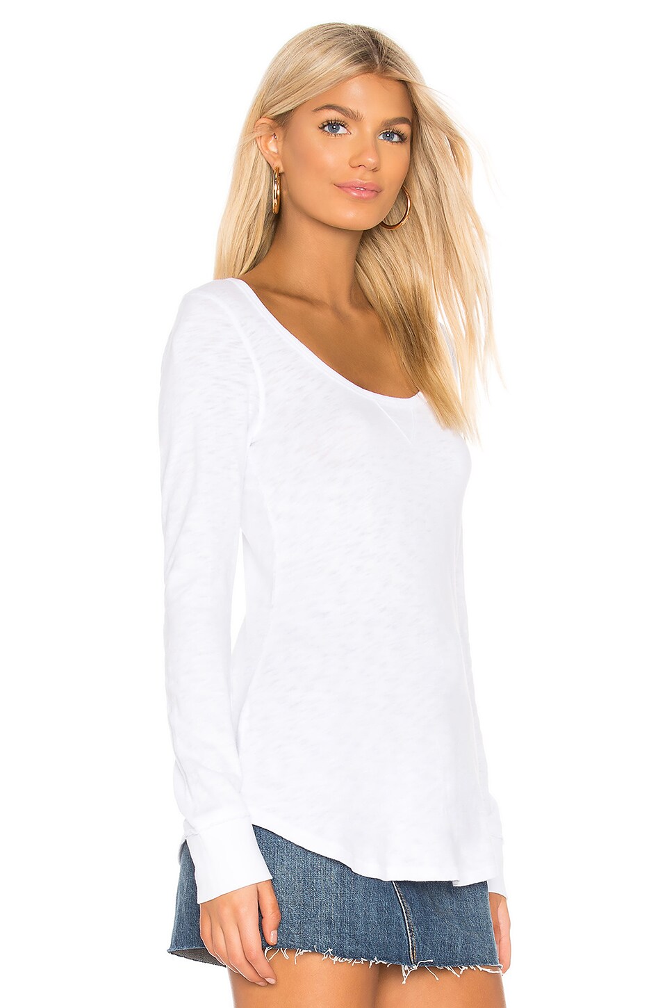 Bobi Vintage Long Sleeve Tee in White | REVOLVE