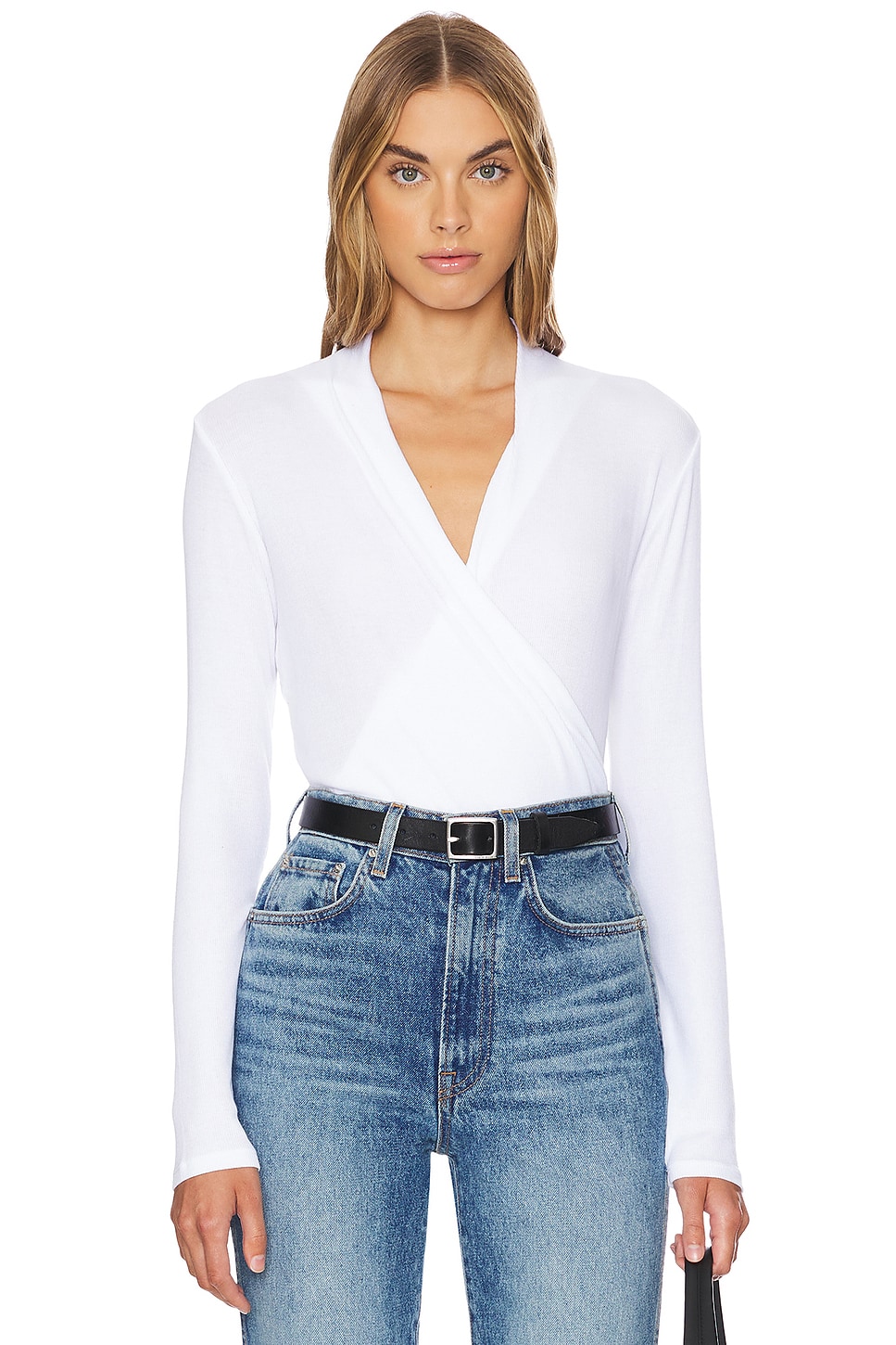 Bobi Wrap Top in White | REVOLVE