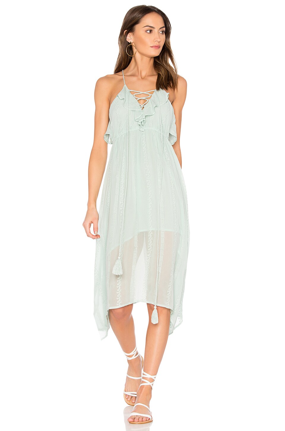 boemo Cielo Soroa Ruffle Midi Dress in Aqua | REVOLVE