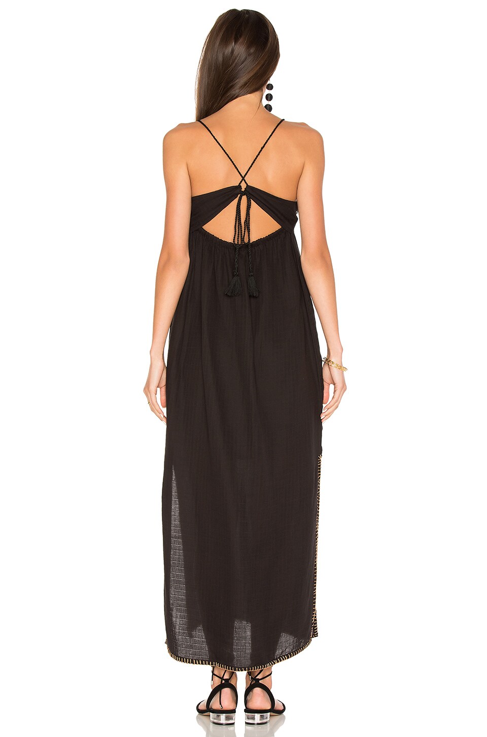 boemo Levisa Side Slit Maxi Dress in Black | REVOLVE