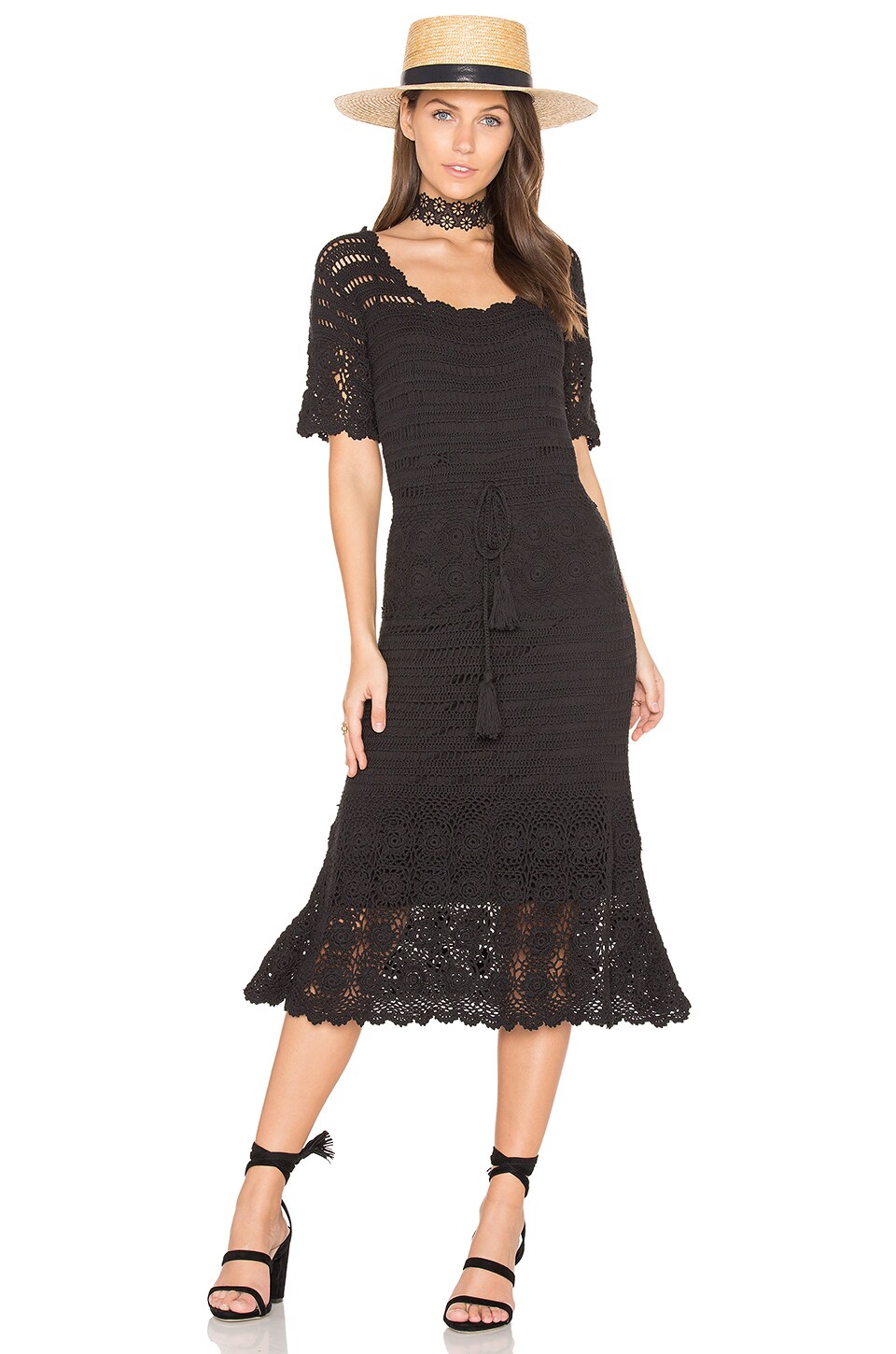 boemo Castello Crochet Dress in Black | REVOLVE