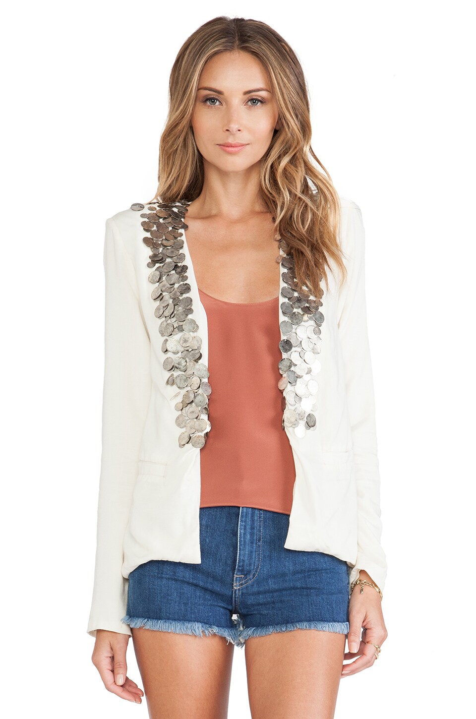 bohemian BONES Gypsy Blazer in Ivory | REVOLVE