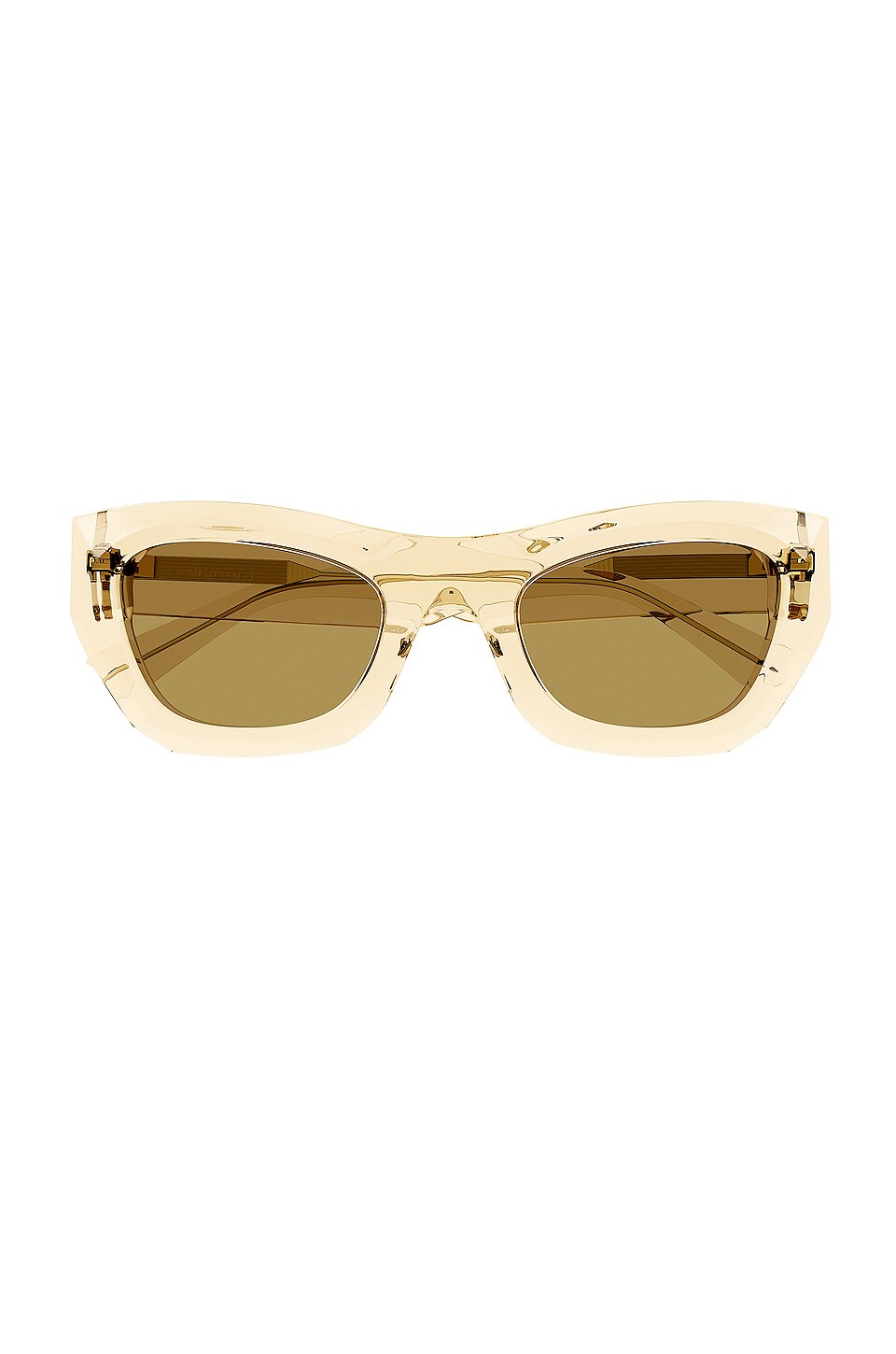 Bottega Veneta Edgy Cat Eye Sunglasses in Shiny Transparent Light ...