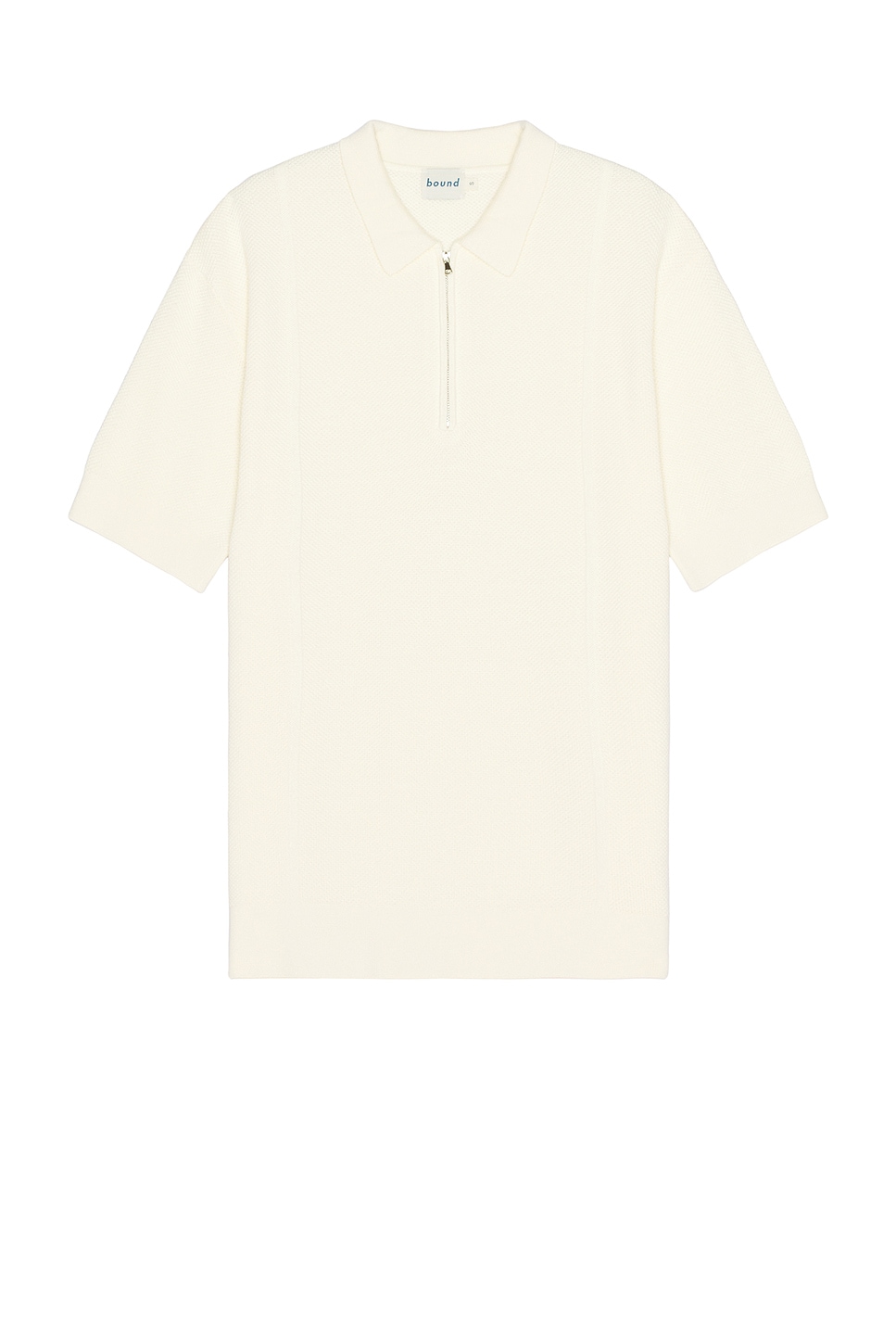 Bound Arthur 1/4 Zip Waffle Knit Polo in Ecru | REVOLVE