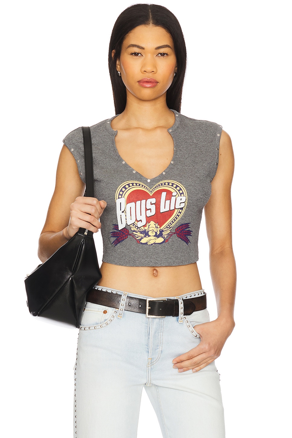 Boys Lie Breakfast Beers Rebel Tank Top in Dark Heather Grey | REVOLVE