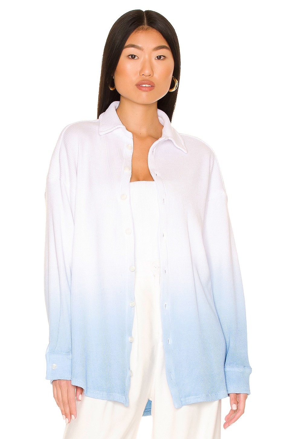 Boys Lie Peace of Reign Thermal Button Down in Blue | REVOLVE