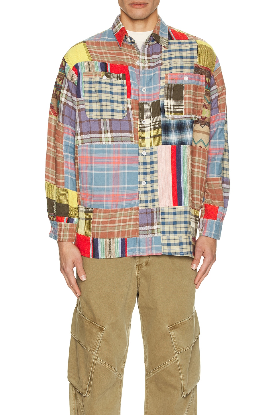 Beams Plus Work Indian Flannel Patchwork in Patchwork | REVOLVE