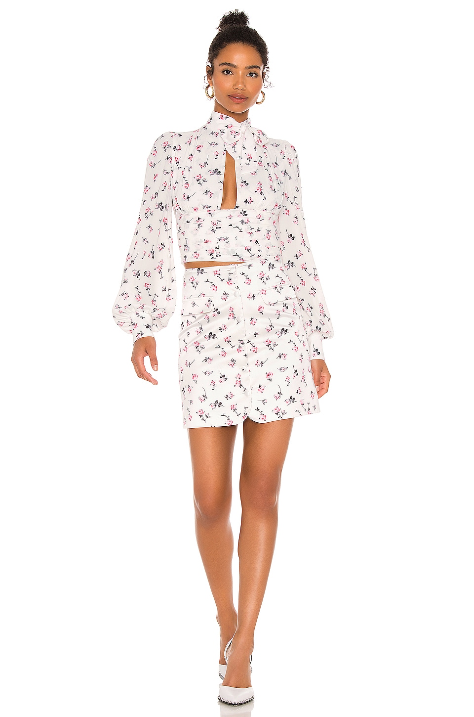 BROGNANO Floral Blouse in White | REVOLVE