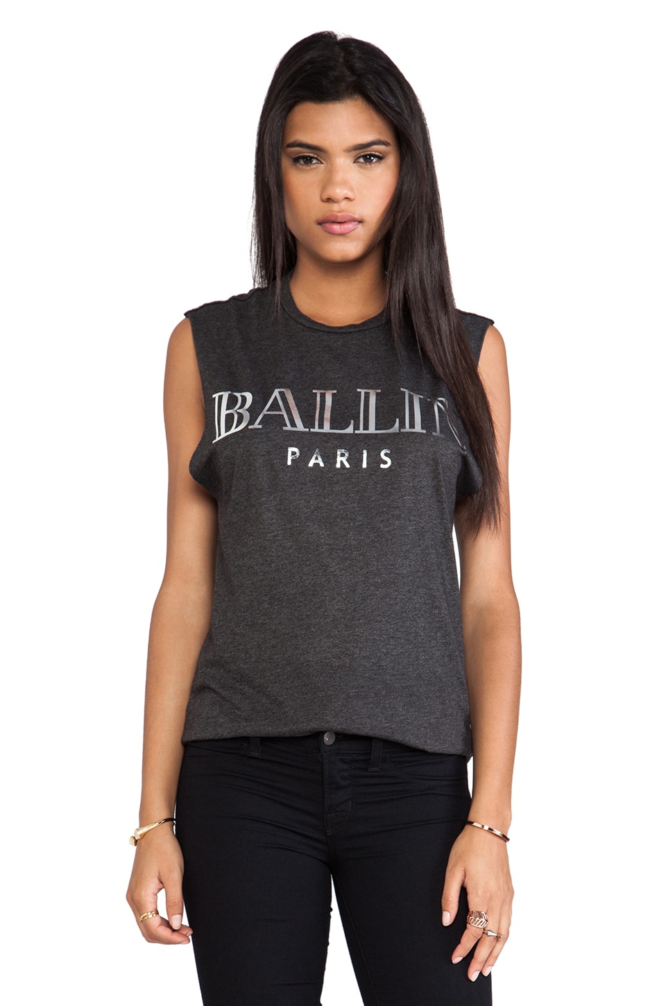 Brian Lichtenberg Ballin Muscle Tee in Charcoal & Silver in Charcoal ...