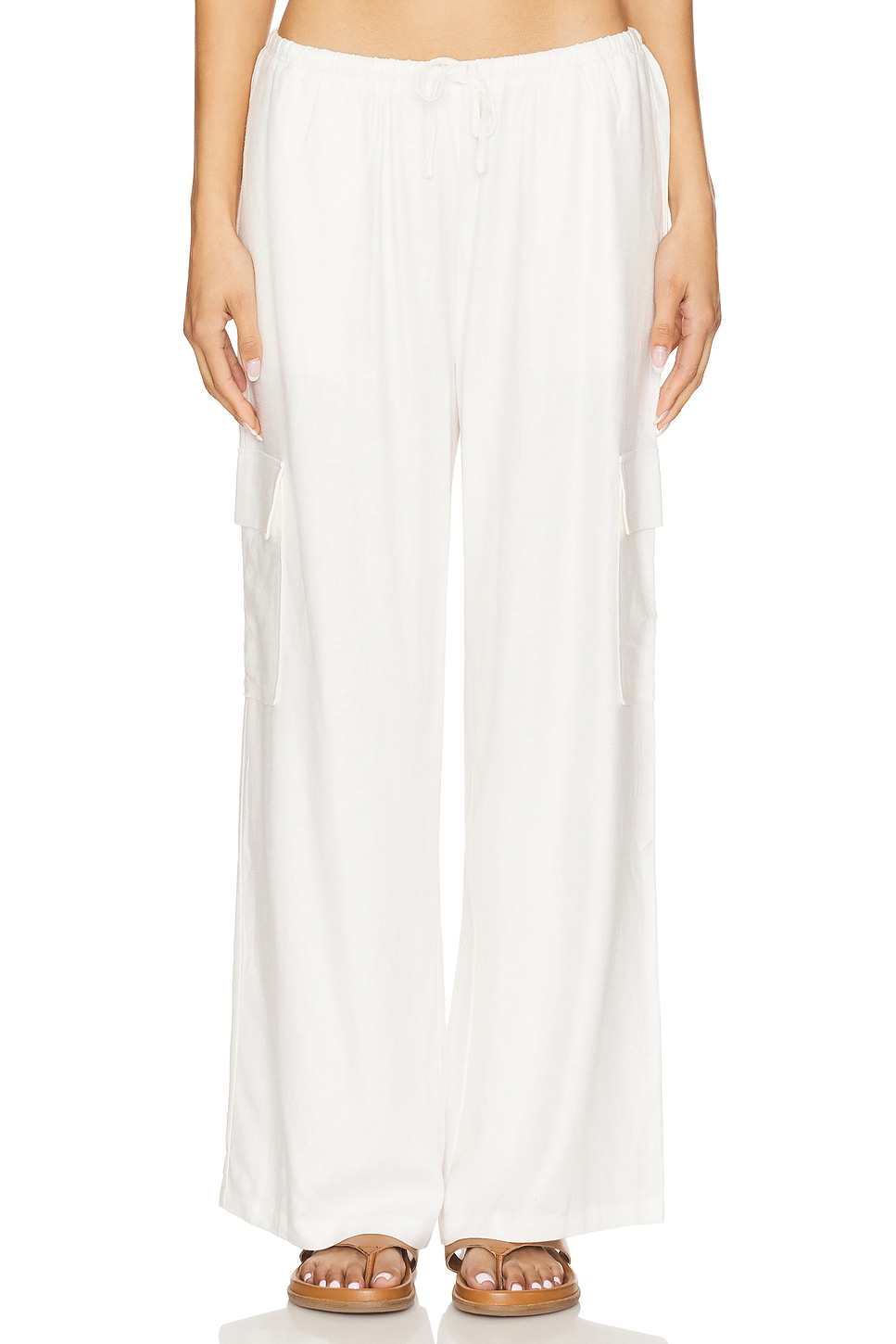 BEACH RIOT Amara Pant in White Linen | REVOLVE