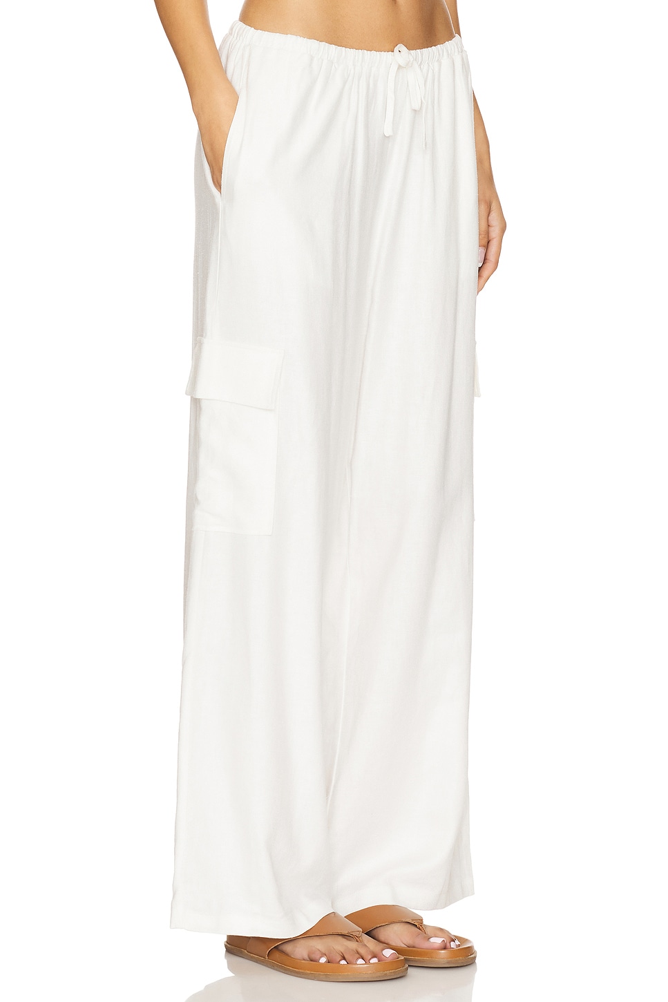 BEACH RIOT Amara Pant in White Linen | REVOLVE