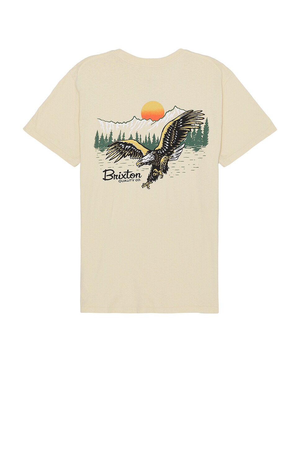 Brixton Glacier Short Sleeve Standard Tee in Cream Worn Wash | REVOLVE