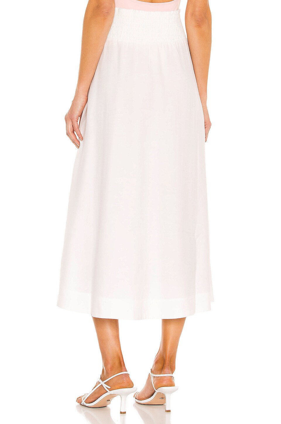 Brochu Walker Leda Smocked Skirt in Salt White | REVOLVE