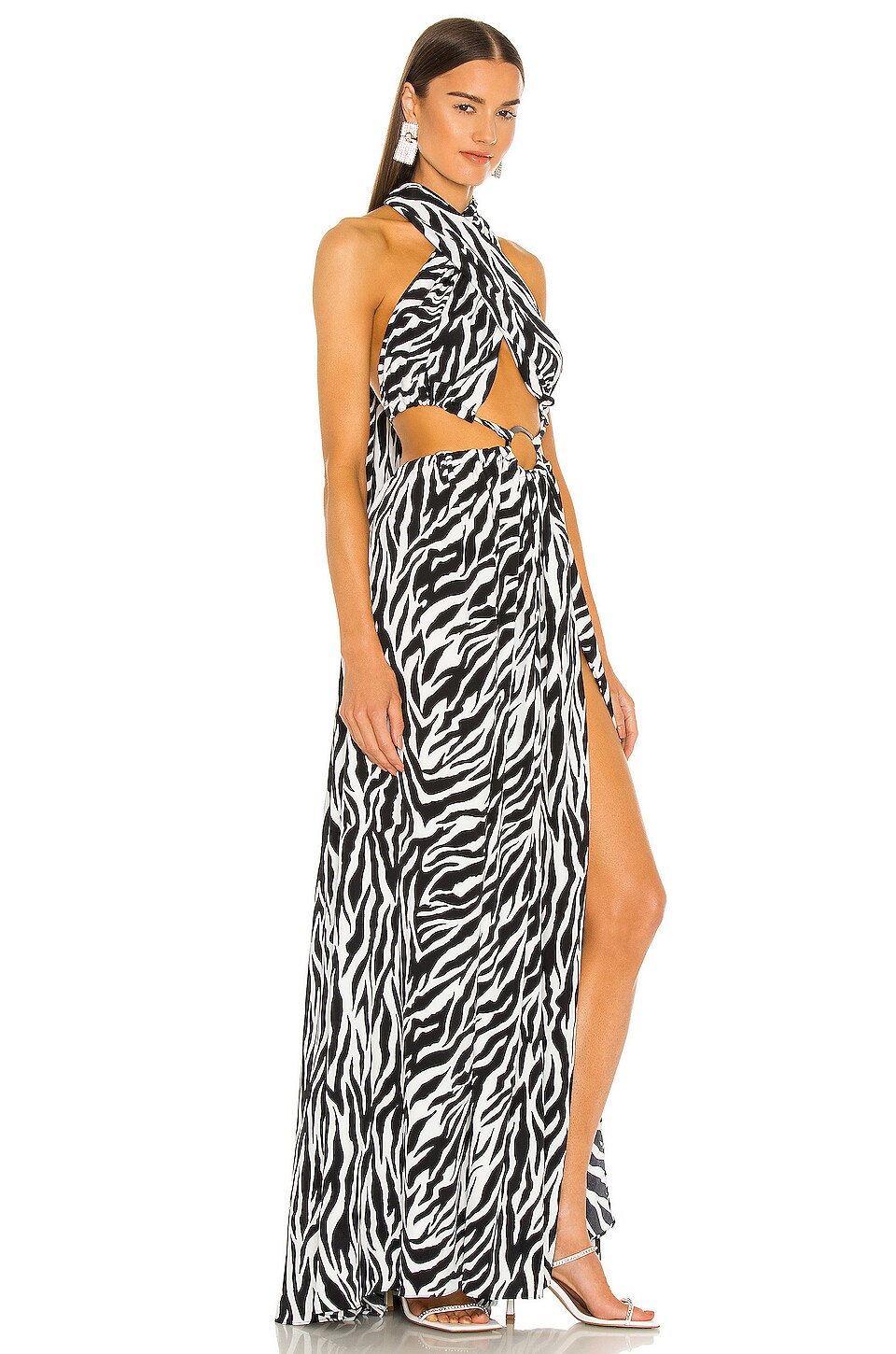 Bronx and Banco Zebra Maxi Dress in White & Black | REVOLVE