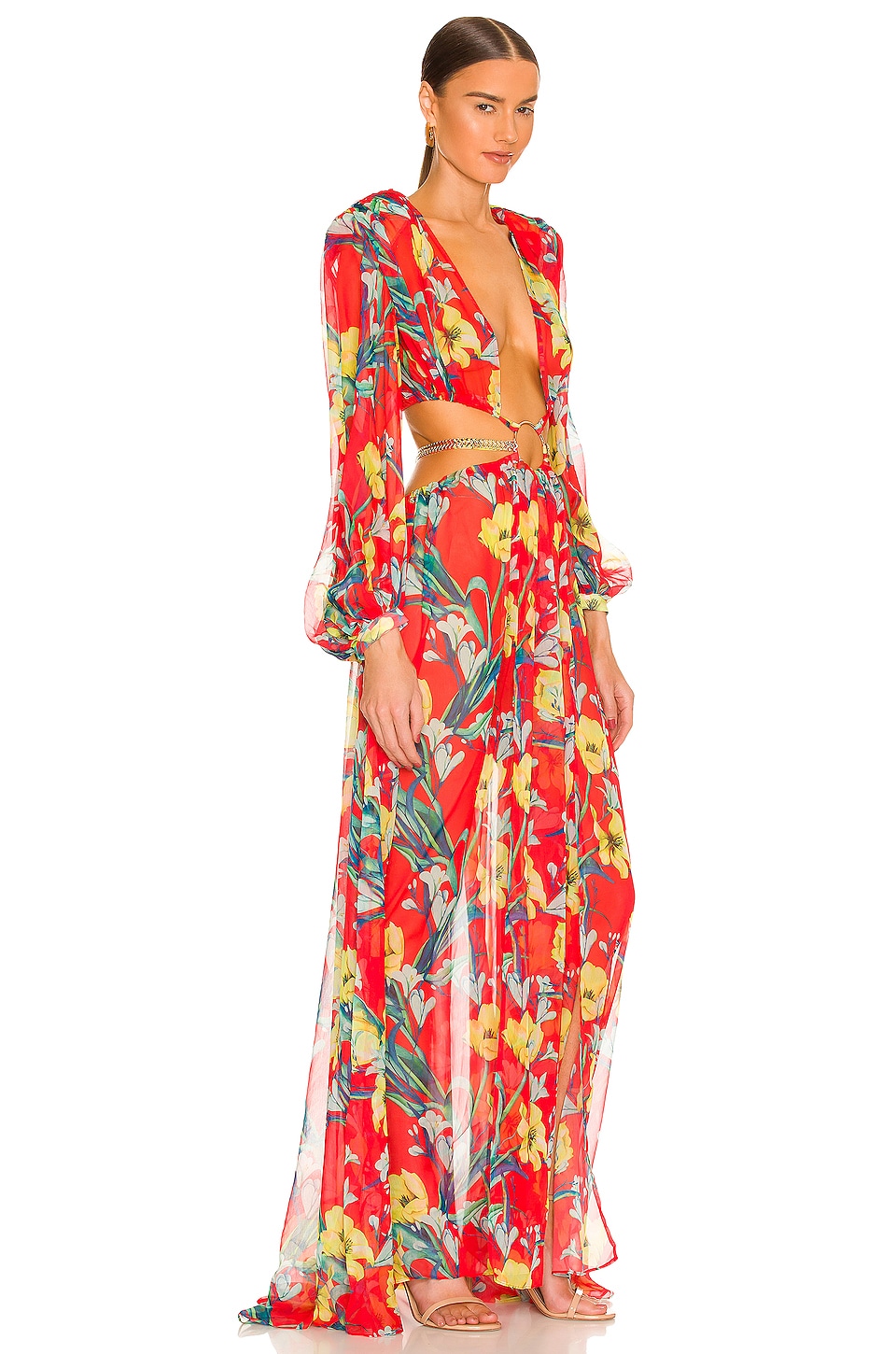 Bronx and Banco Flavia Maxi Dress in Red & Multi | REVOLVE