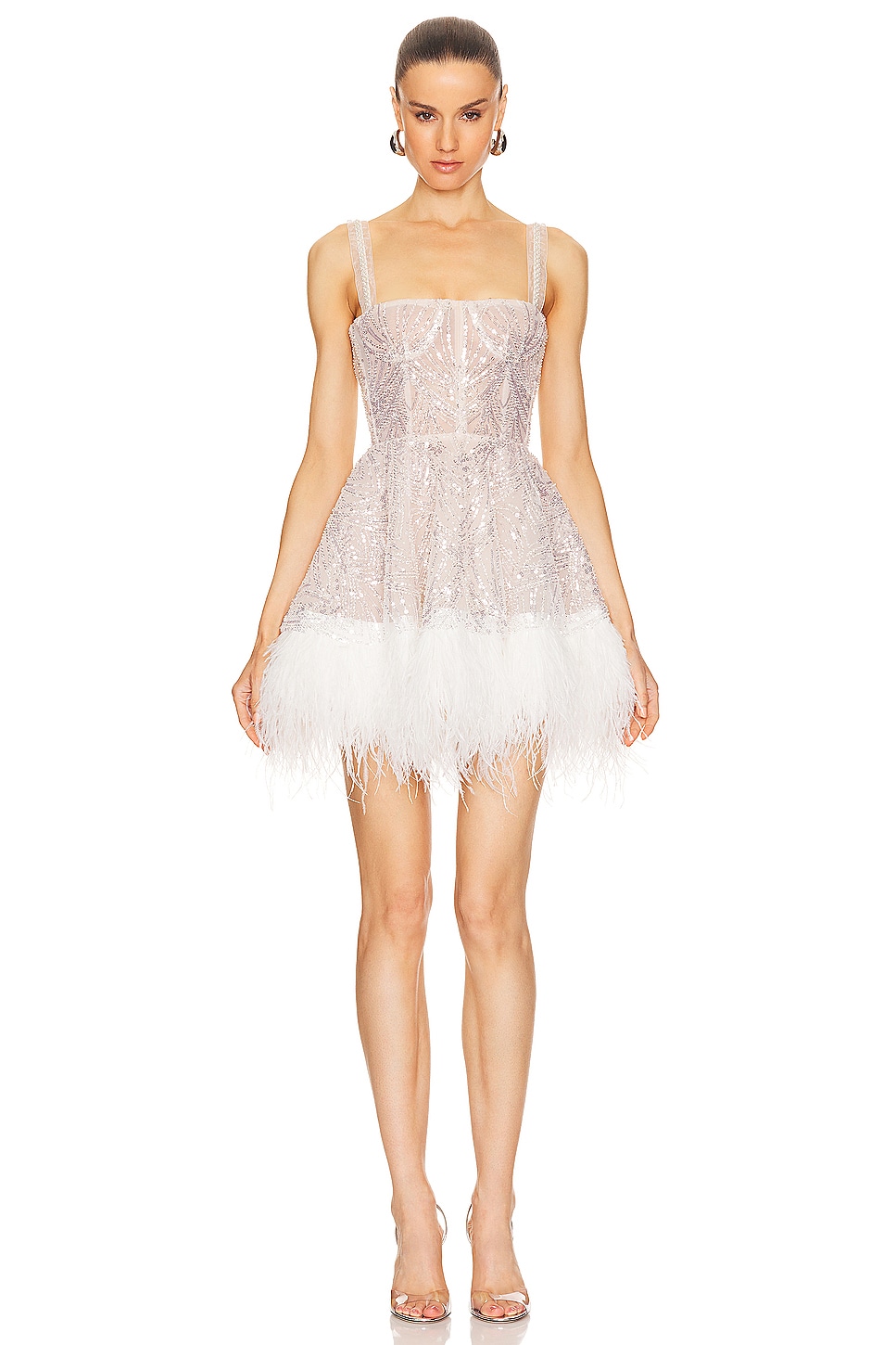 Bronx and Banco Mademoiselle Beaded Mini Dress in White | REVOLVE