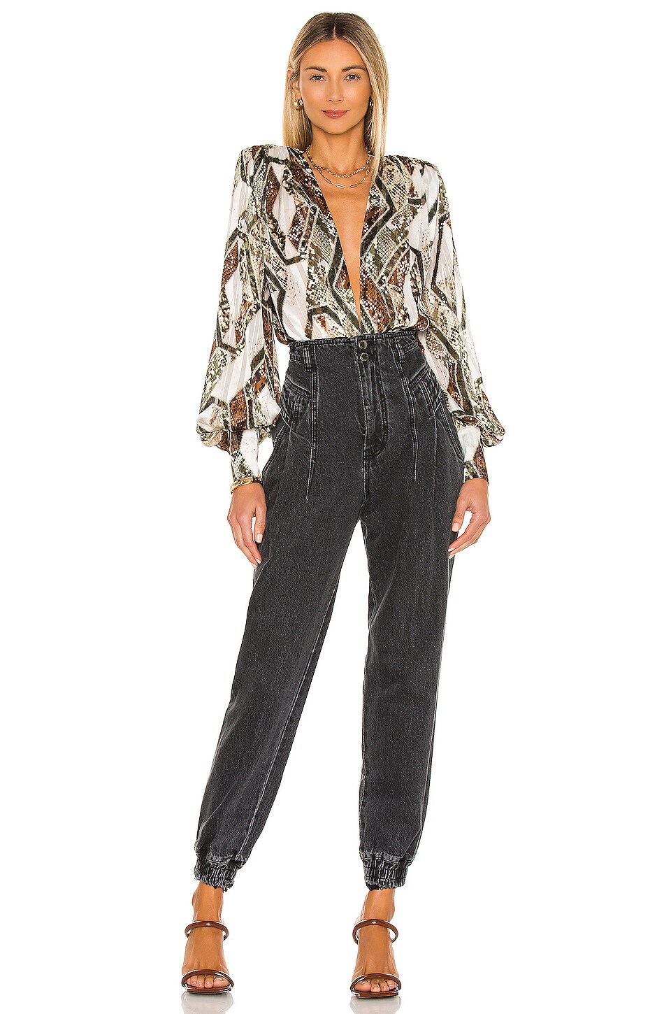 Bronx and Banco Patchwork Bodysuit in Multicolor | REVOLVE