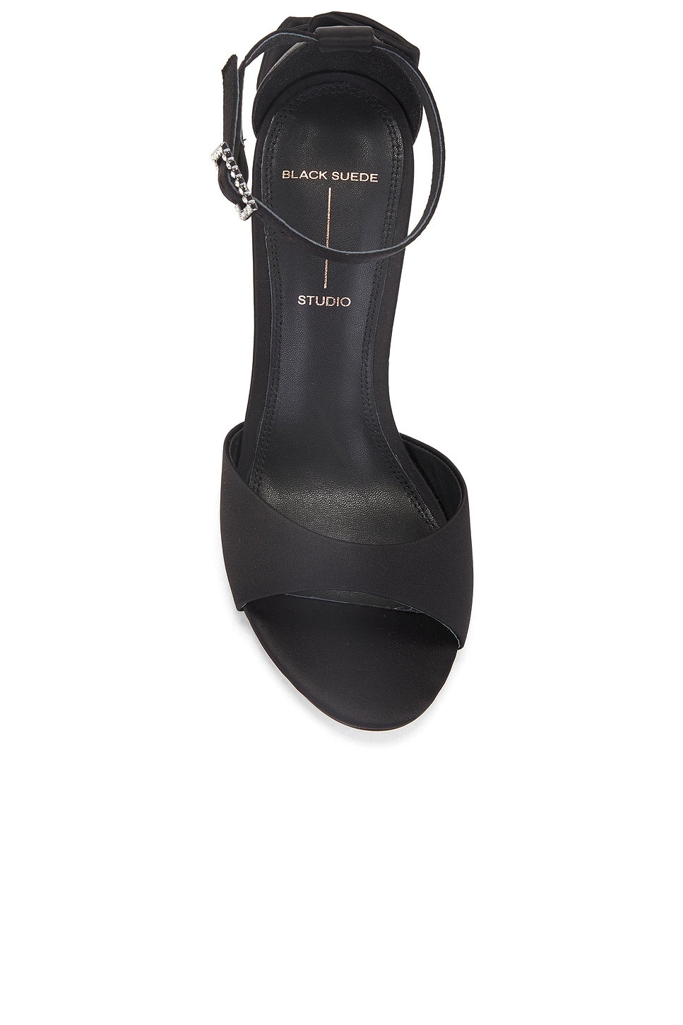 BLACK SUEDE STUDIO x REVOLVE Josey 100 Heel in Black Satin | REVOLVE