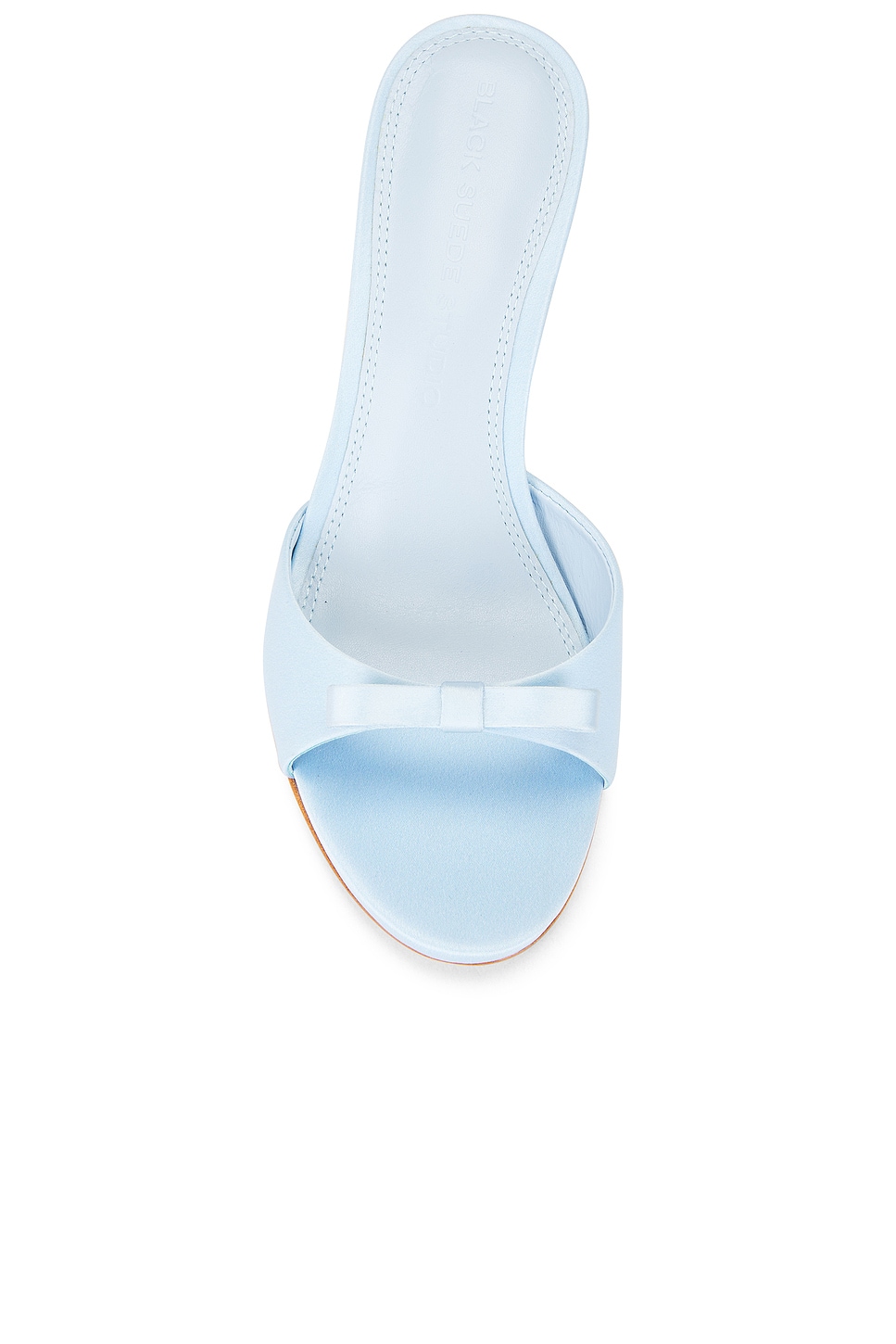 BLACK SUEDE STUDIO Albie 65 Mule in Blue Fog Satin | REVOLVE