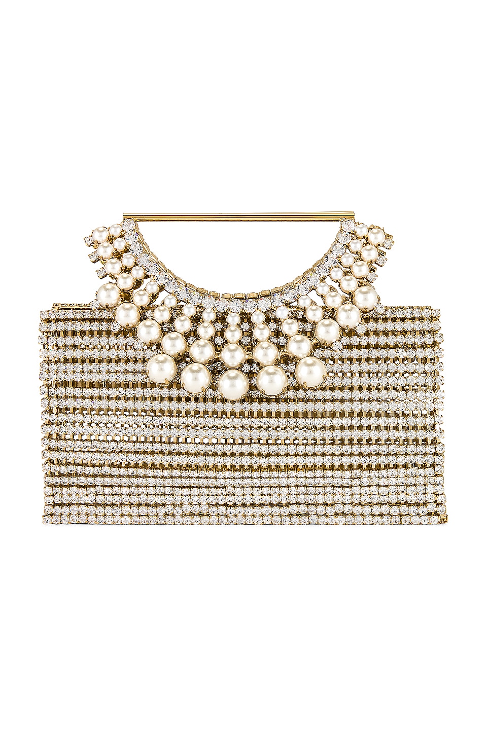 BTB Los Angeles Rhea Crystal Clutch in Gold | REVOLVE