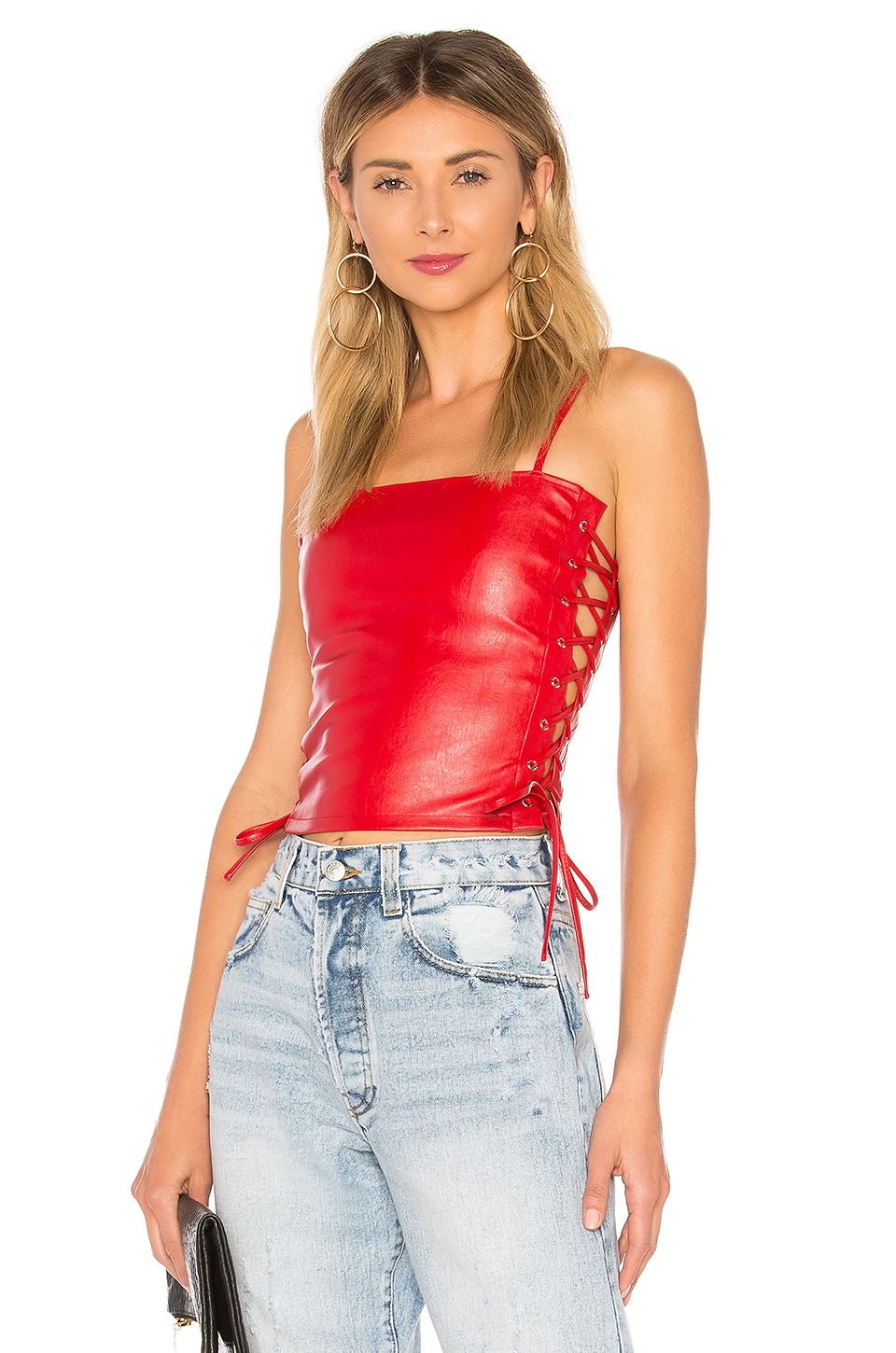 by the way. Sky Faux Leather Cami in Red | REVOLVE