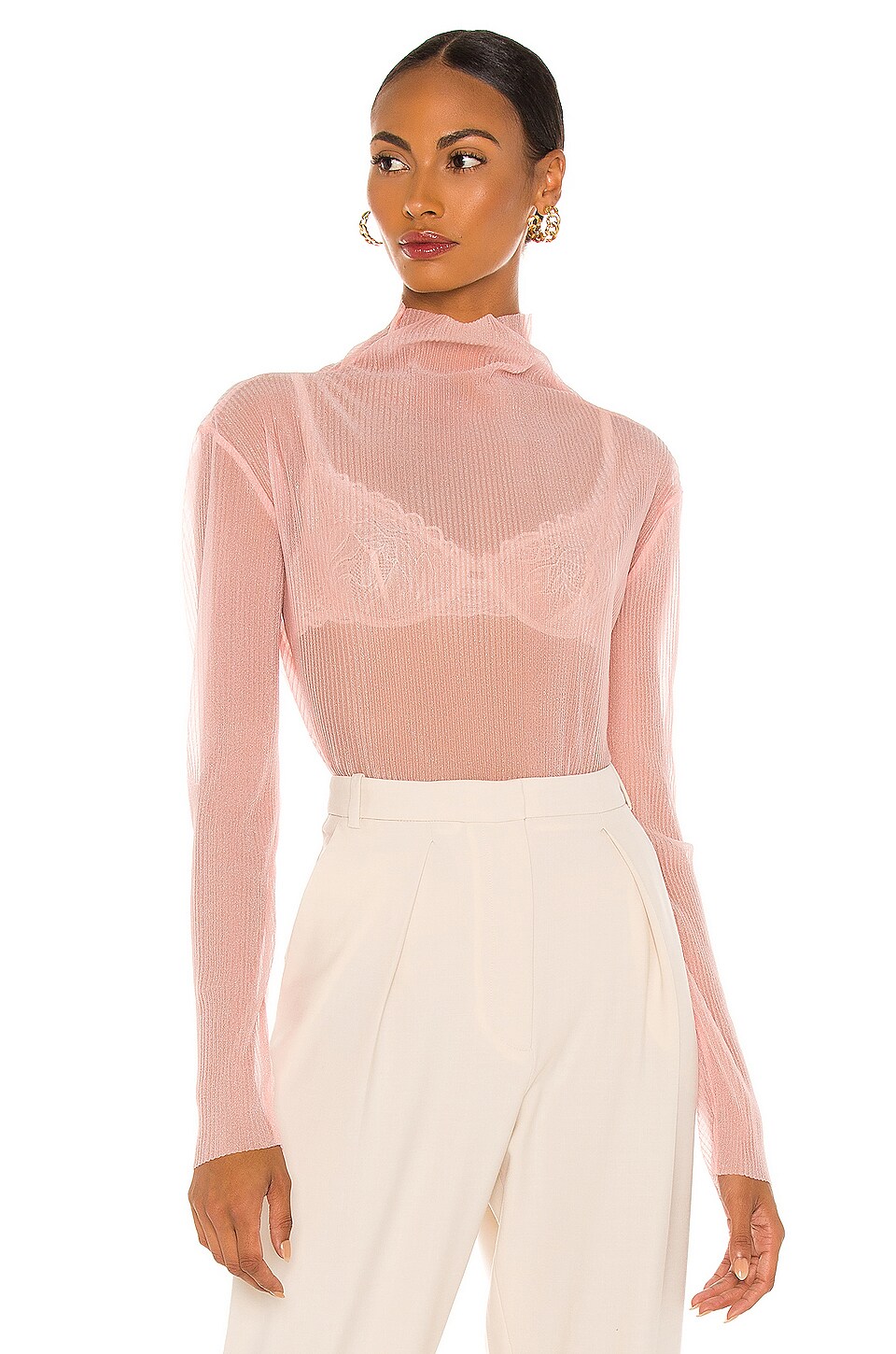 Bubish Zula Sheer Skivvy Top in Pink | REVOLVE