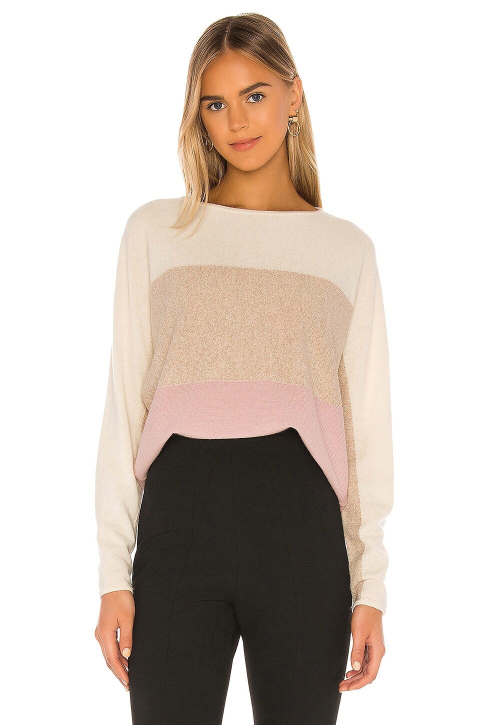 SWTR Colorblock Dolman Sweater in Ivory Combo | REVOLVE