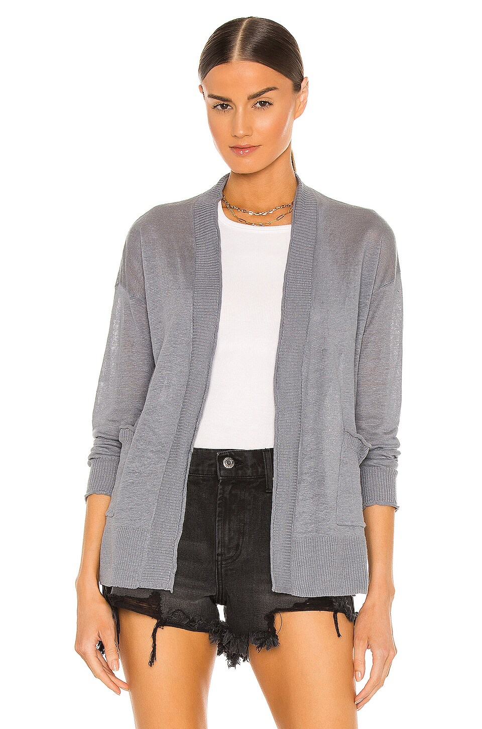 SWTR Linen Cardigan in Platinum | REVOLVE