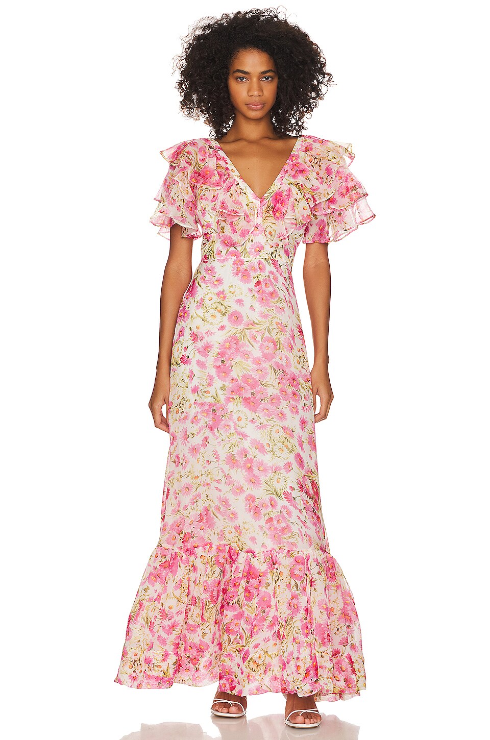 byTiMo Organza Tieback Gown in Pink Daisy | REVOLVE