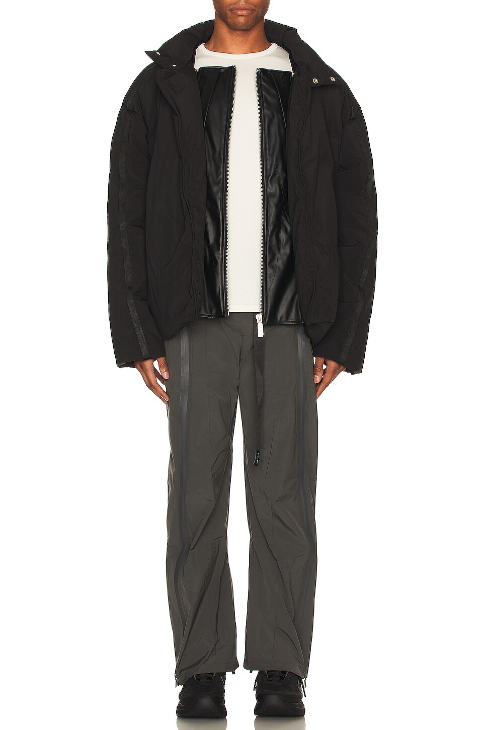 C2H4 Double Placket Down Jacket in Matrix Black | REVOLVE