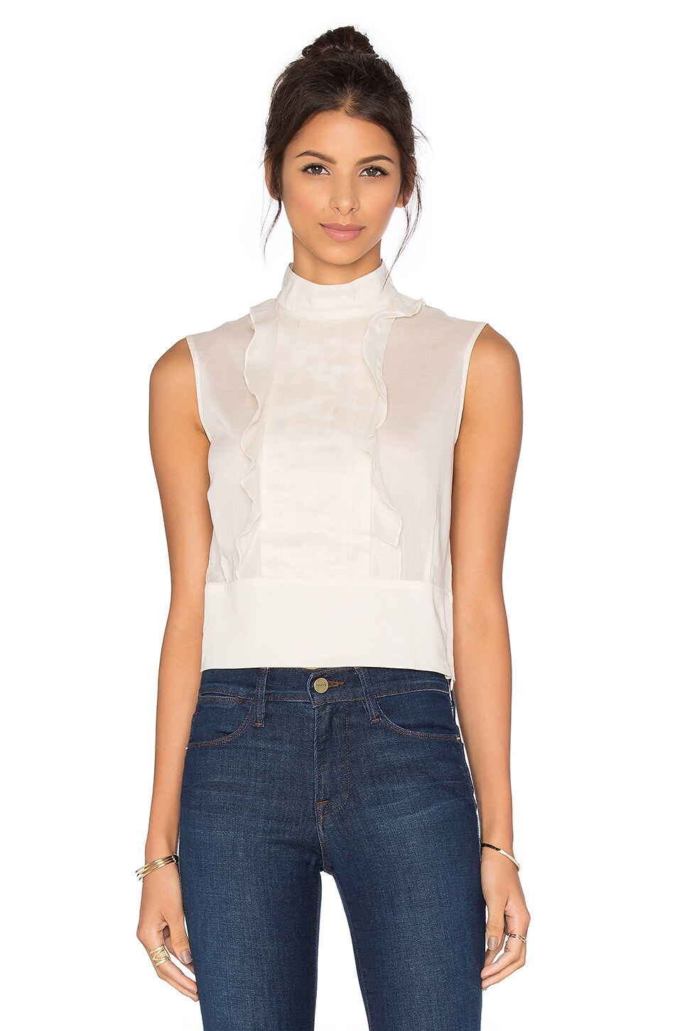 cacharel Ruffle Front Tank in Petal | REVOLVE