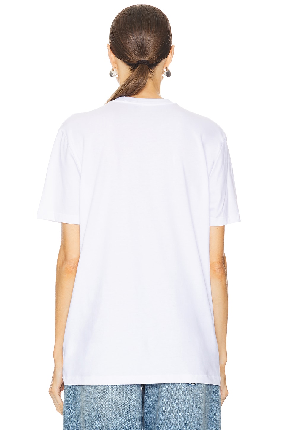 Calvin Klein Outline Box Logo Tee in Brilliant White | REVOLVE
