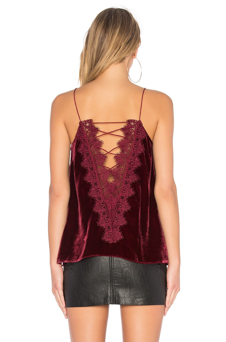 CAMI NYC The Charlie Velvet Cami in Black Cherry | REVOLVE