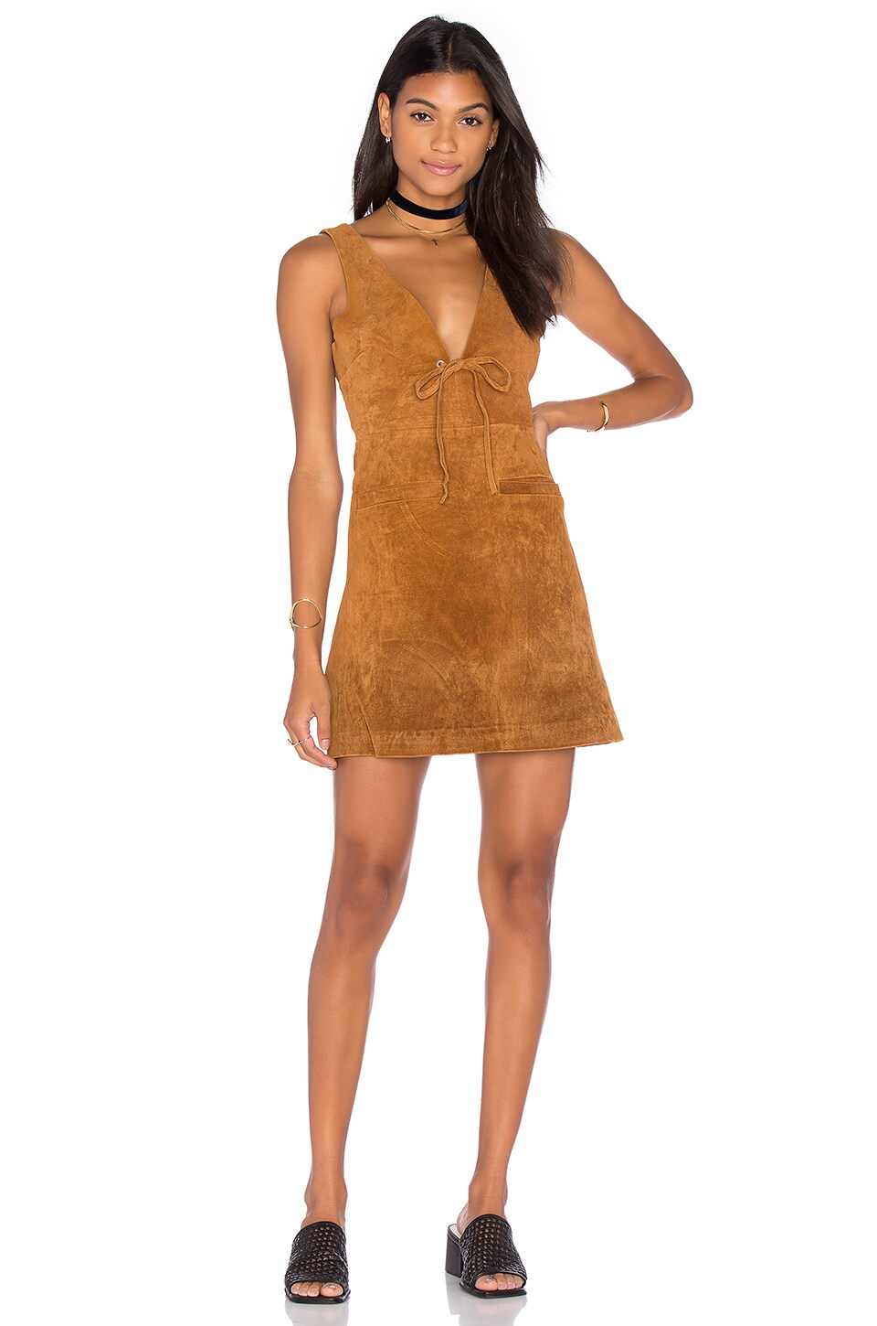 Capulet Roxy Tie Front Mini Dress in Cognac | REVOLVE