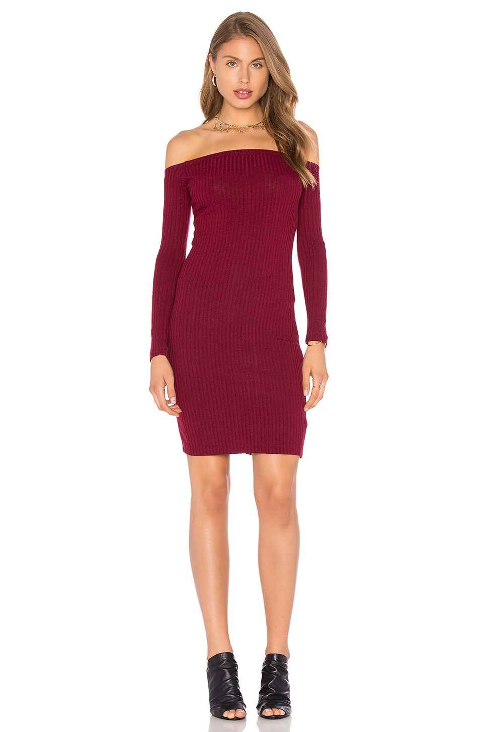 Capulet Shoulderless Bodycon Dress in Currant | REVOLVE