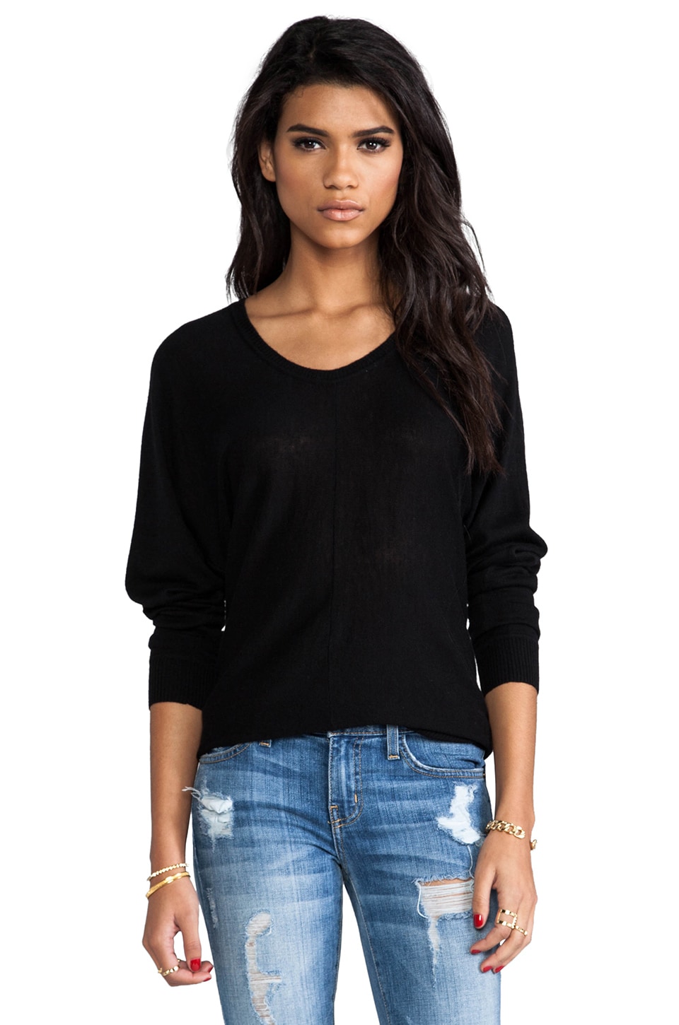 C&C California Crew Neck Dolman in Black | REVOLVE