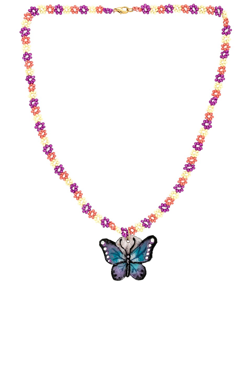 Casa Clara Butterfly Beaded Necklace in Multi | REVOLVE
