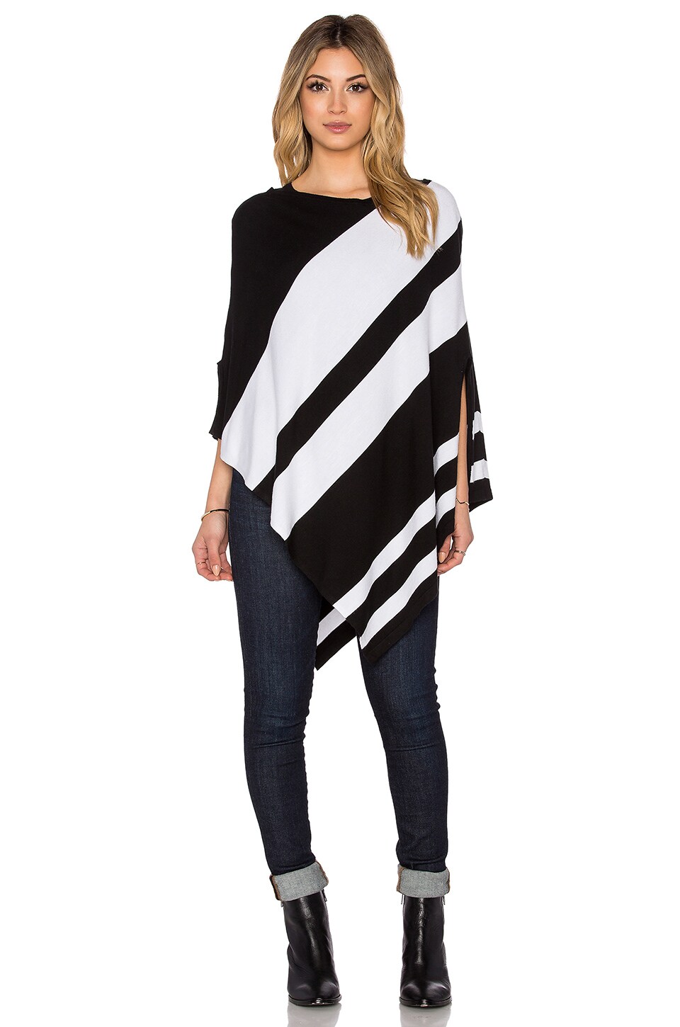 Central Park West Smith Off Shoulder Poncho in Black & White | REVOLVE